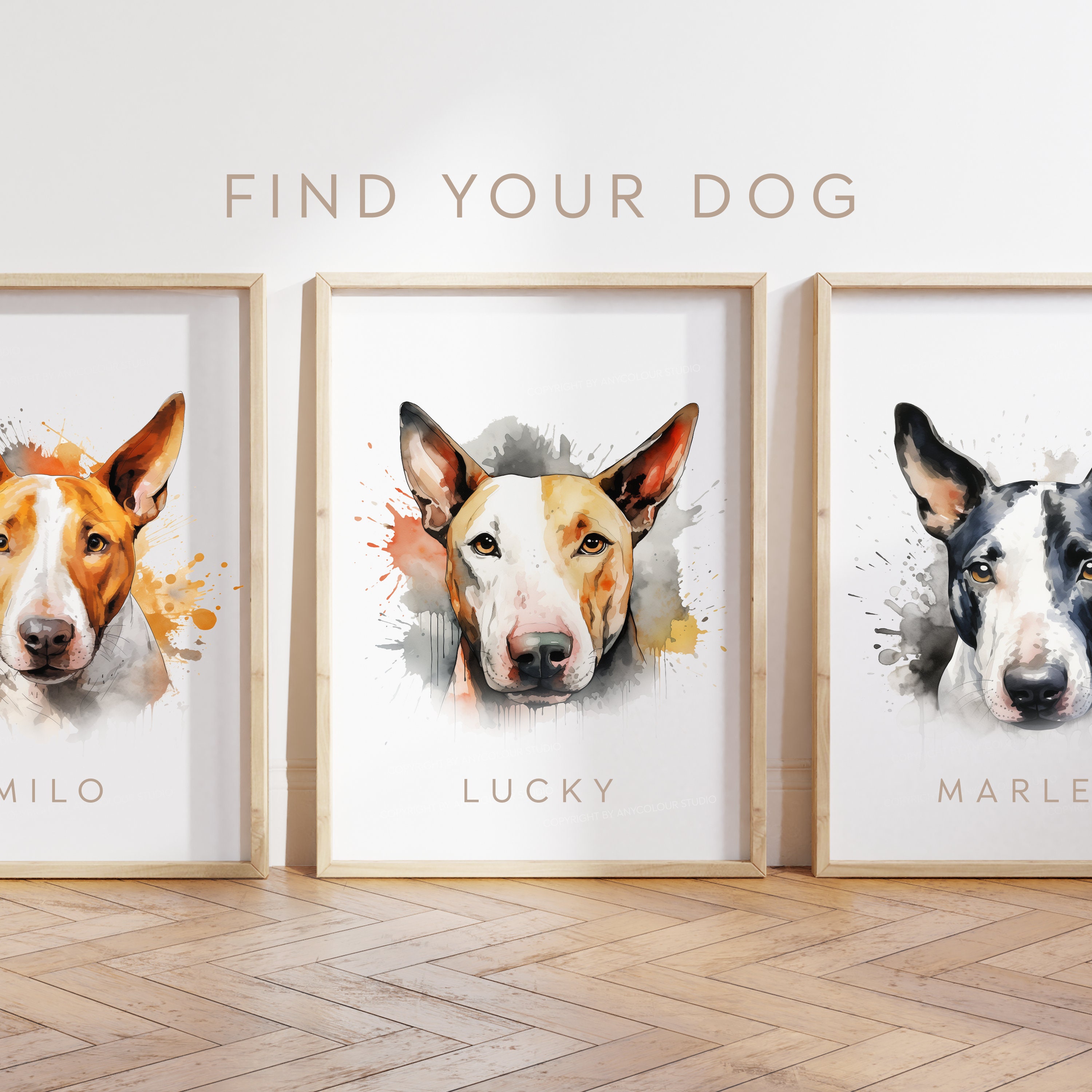 Custom Dog Poster - Bull Terrier Poster - Bull Terrier Print - Bull ...