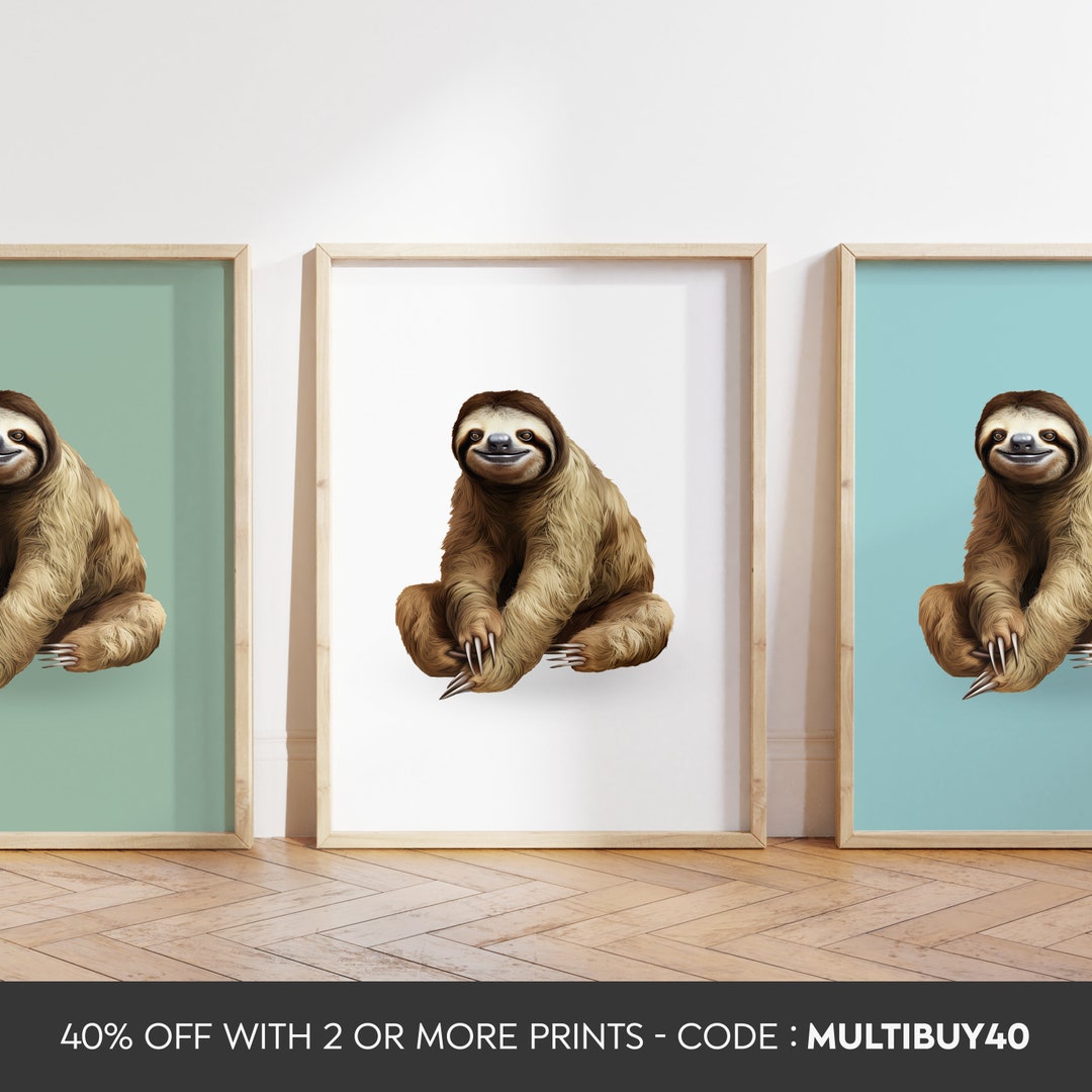 Any Colour - Sloth Print - Sloth Poster - Sloth Art - Animal Poster ...