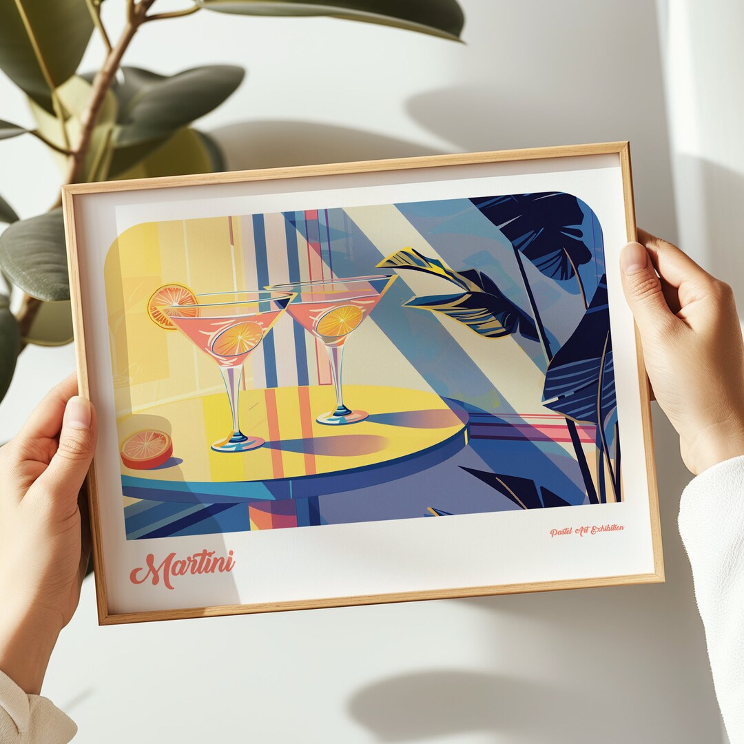 Martini Cocktail Landscape Print, Martini Cocktail Poster, Martini ...