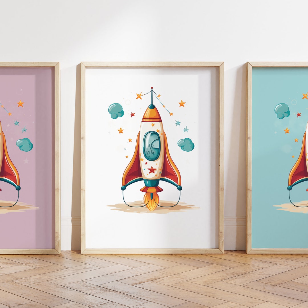 Any Colour - Space Rocket Print - Space Rocket Poster - Kids Space ...