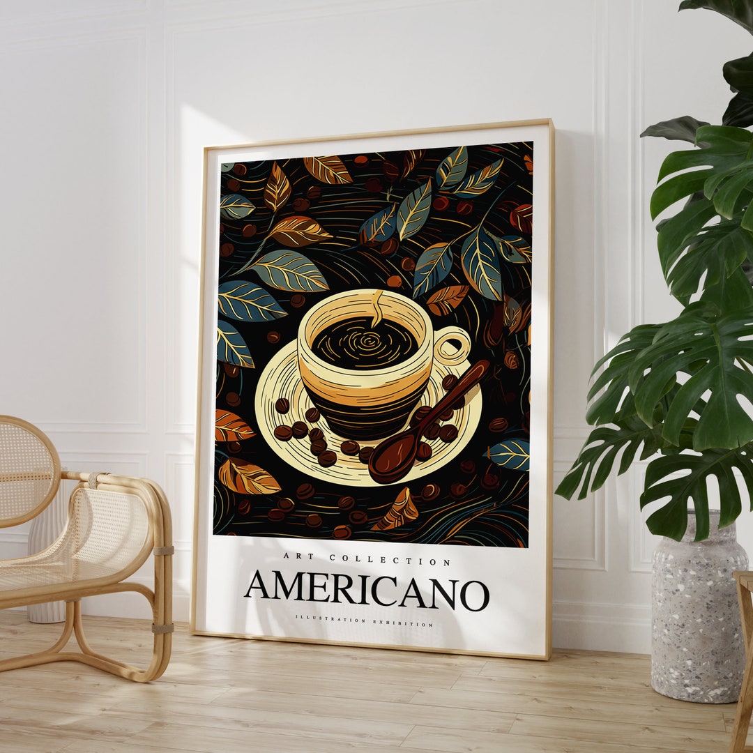 Any Colour - Americano Coffee Print - Americano Poster - Coffee Art ...