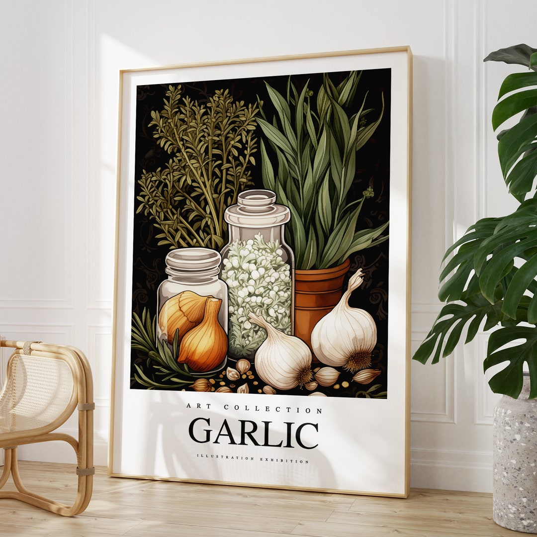 Any Colour - Garlic Print - Garlic Poster - Garlic Art - Kitchen Print ...