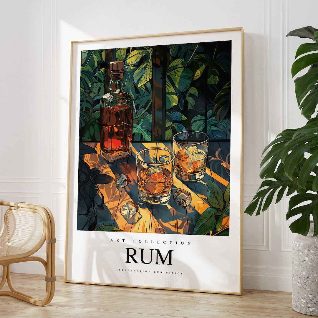 Any Colour - Rum Print - Rum Drink Poster - Rum Art - Kitchen Print ...