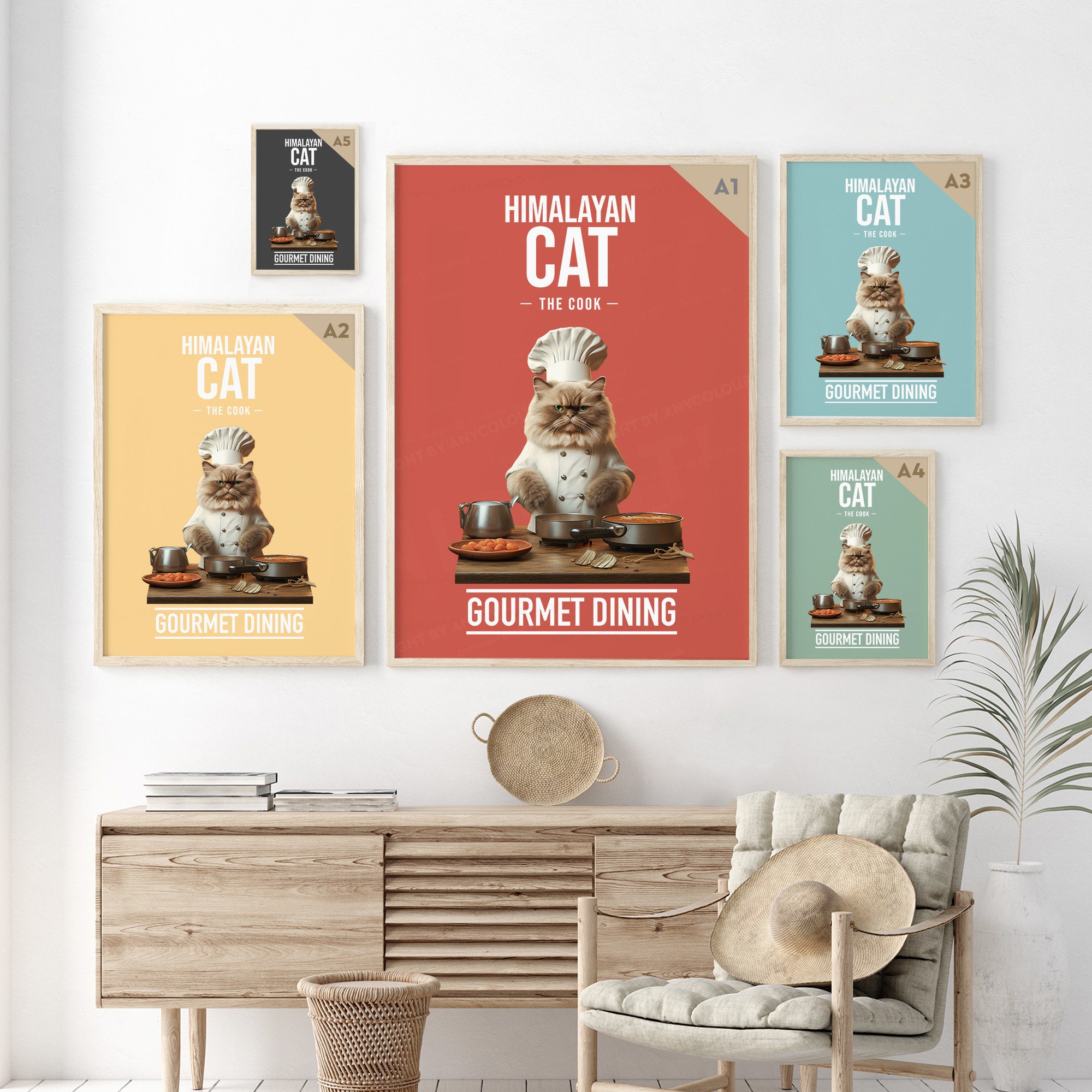 Any Colour - Himalayan Cat in Kitchen Poster - Himalayan Cat Poster ...