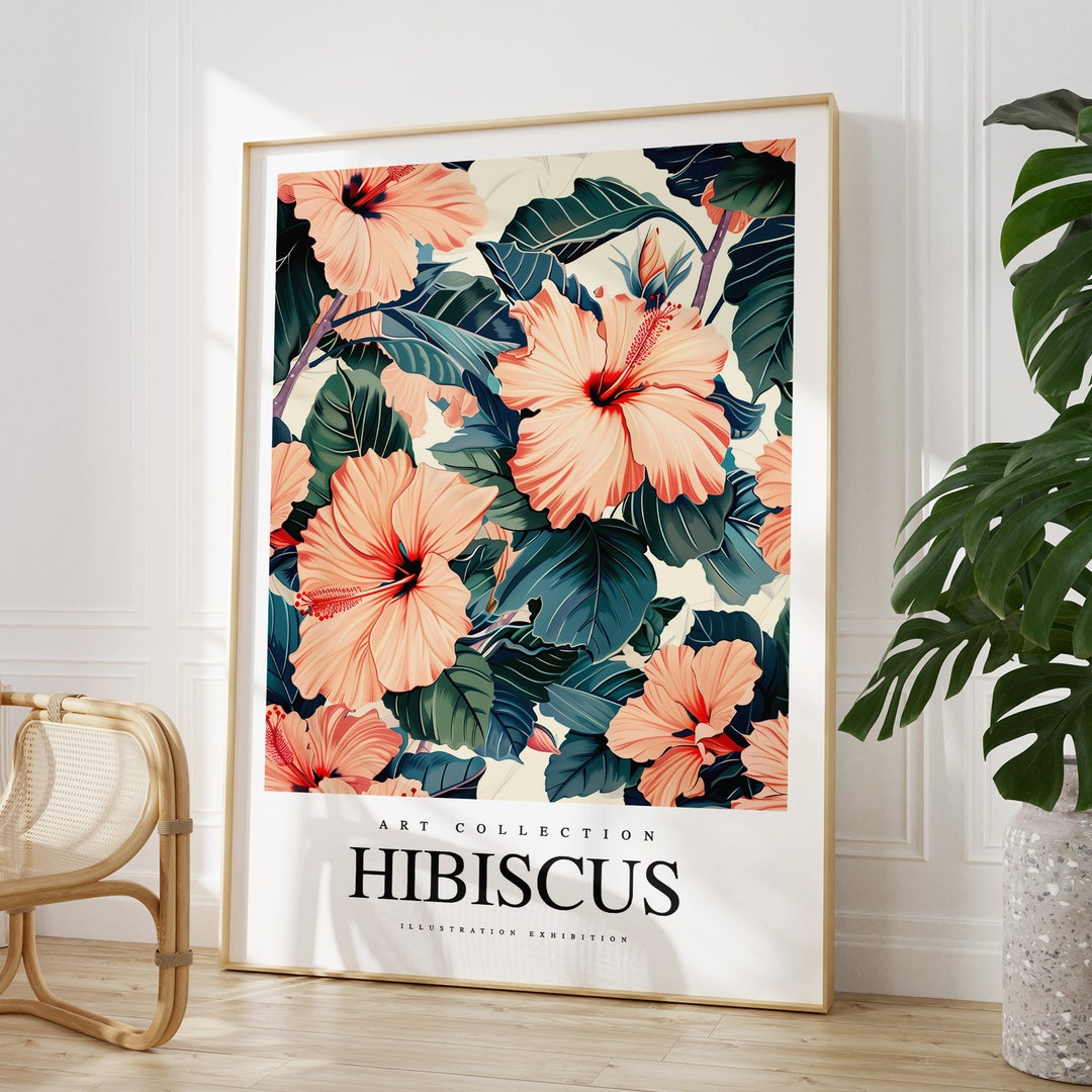 Any Colour Hibiscus Flowers Print Hibiscus Poster Hibiscus Art Vintage ...