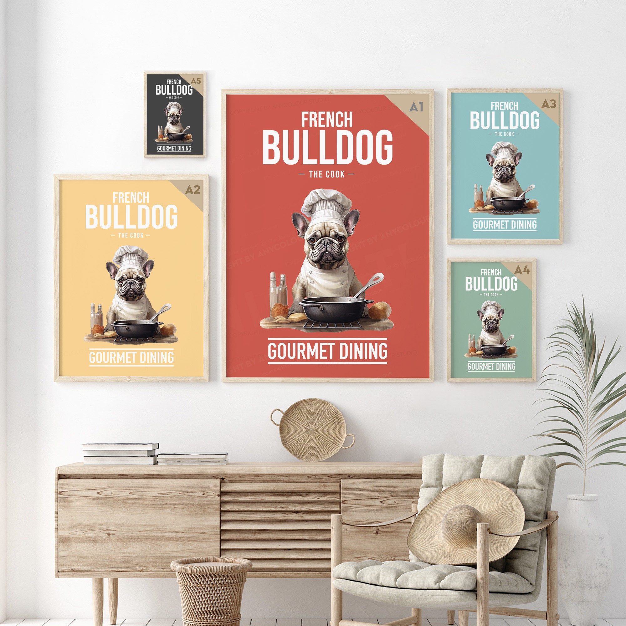 Any Colour - French Bulldog in Kitchen Poster - French Bulldog Poster ...