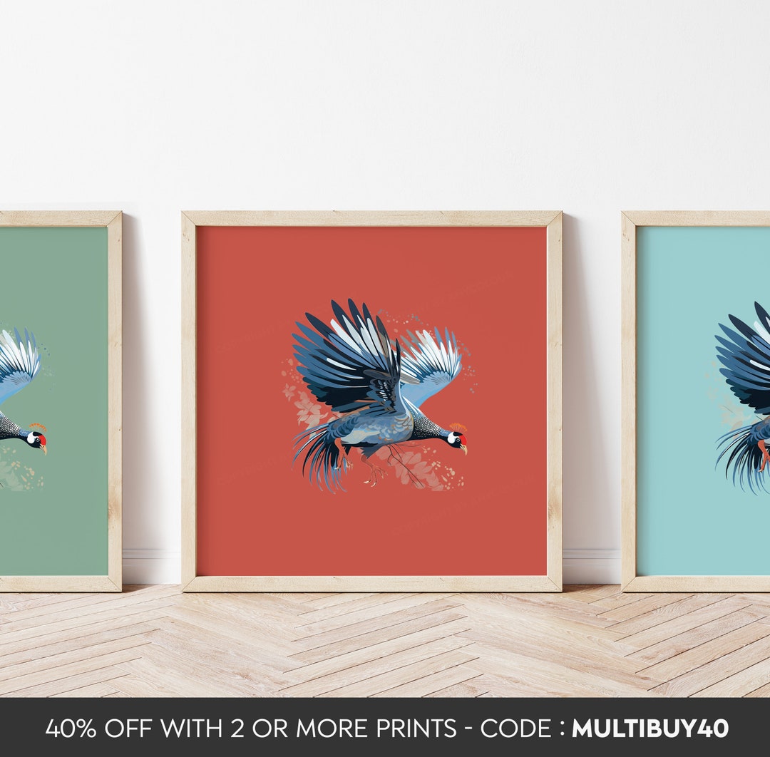 Guinea Fowl Poster - Guinea Fowl Print - Guinea Fowl Art - Bird Art ...
