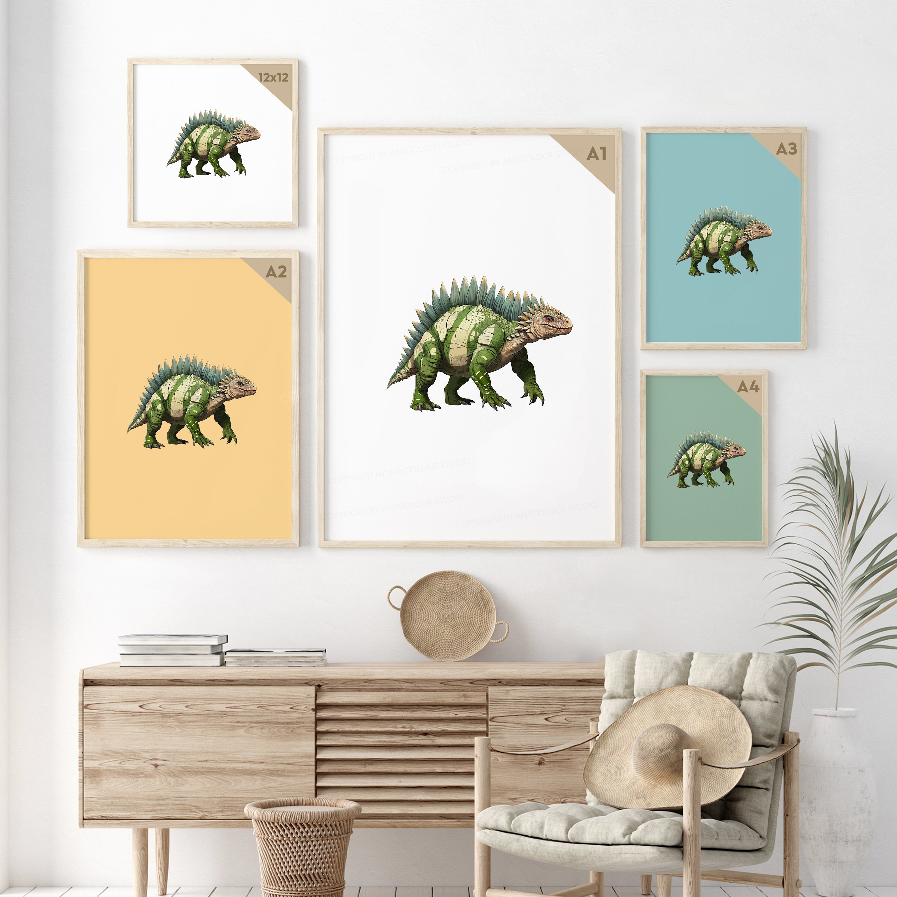Any Colour Stegosaurus Poster Dinosaur Print Stegosaurus Artwork Nature ...