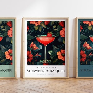 Any Colour Strawberry Daiquiri Cocktail Print Daiquiri Poster Daiquiri ...