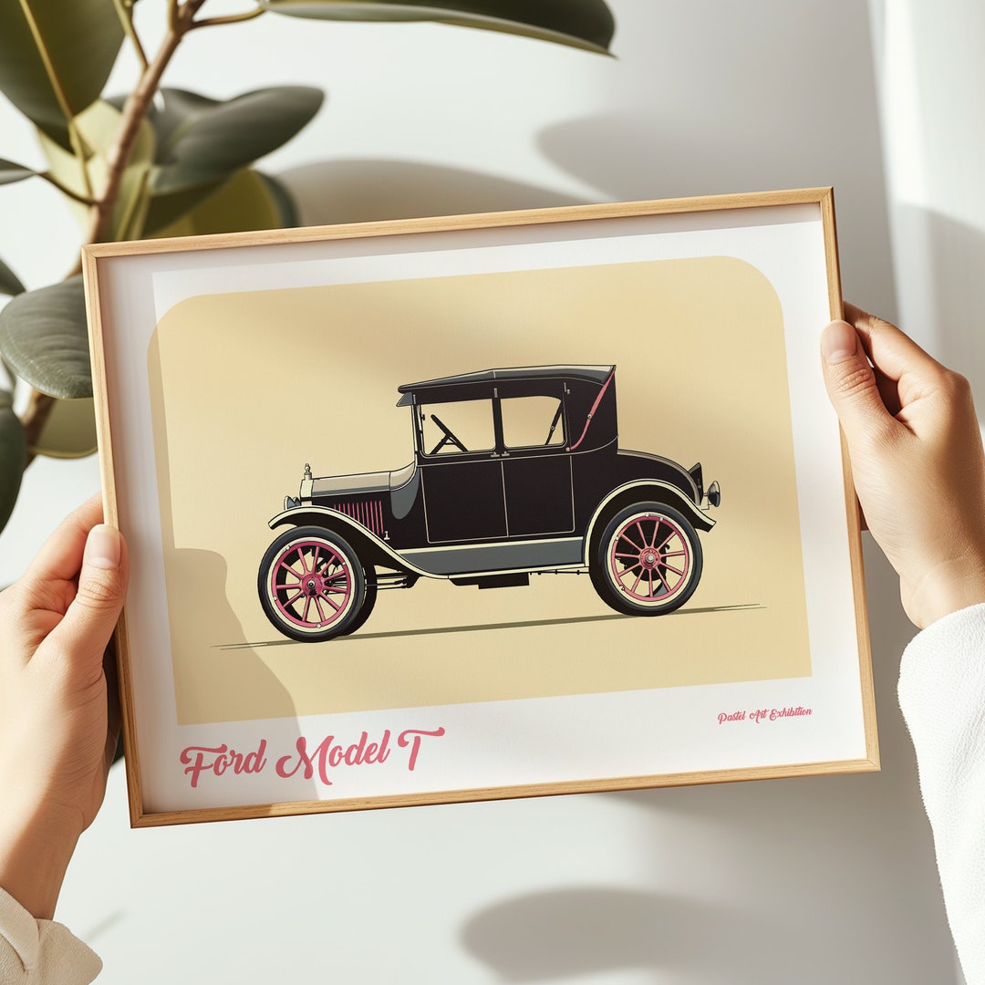 Ford Model T Landscape Print, Ford Poster, Ford Wall Art, Ford Painting ...