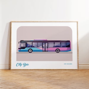 City Bus Landscape Print, City Bus Poster, City Bus Wall Art, City Bus ...