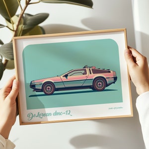 Delorean DMC-12 Landscape Print, Delorean Poster, Delorean Wall Art ...