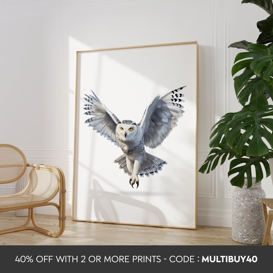 Any Colour - Snowy Owl Print - Snowy Owl Poster - Snowy Owl Art - Bird ...