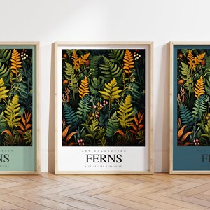 Any Colour - Ferns Print - Fern Leaf Poster - Fern Art - Vintage Print ...