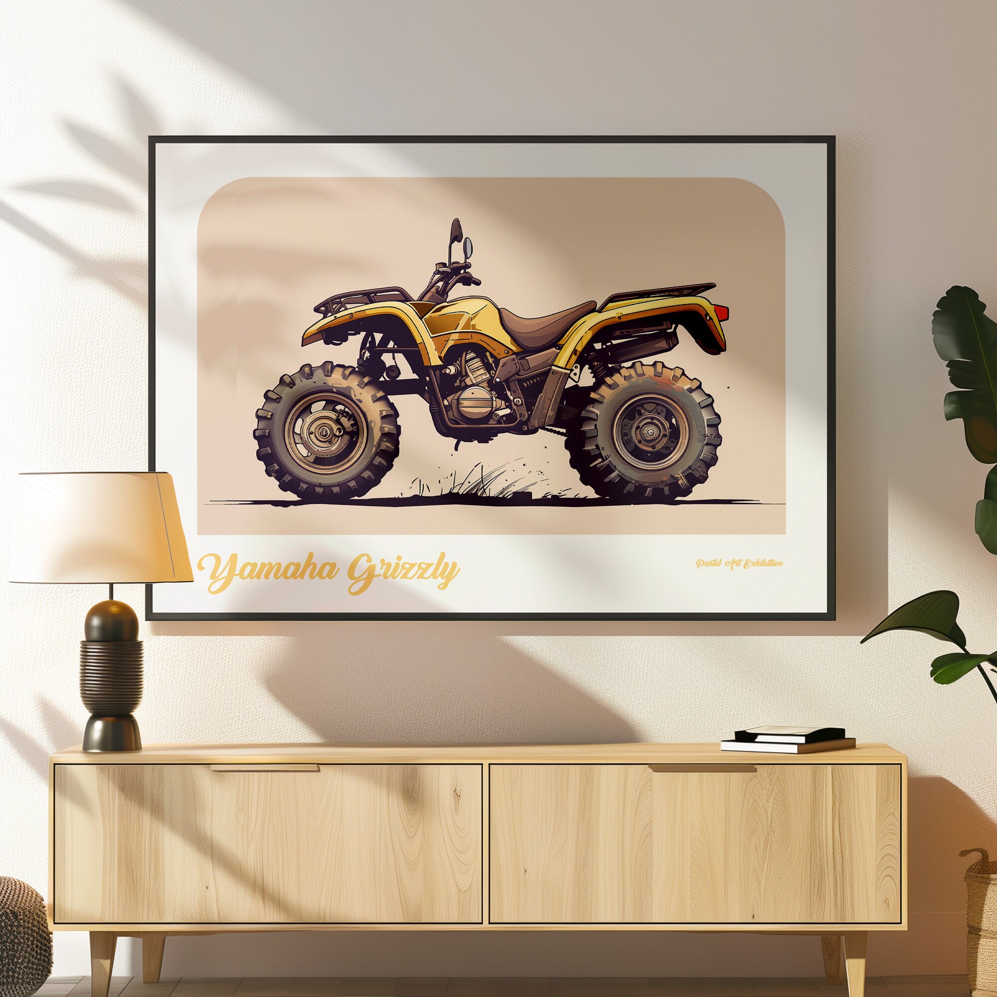 Yamaha Grizzly Quad Bike Landscape Print, Quad Bike Poster, Quad Bike ...