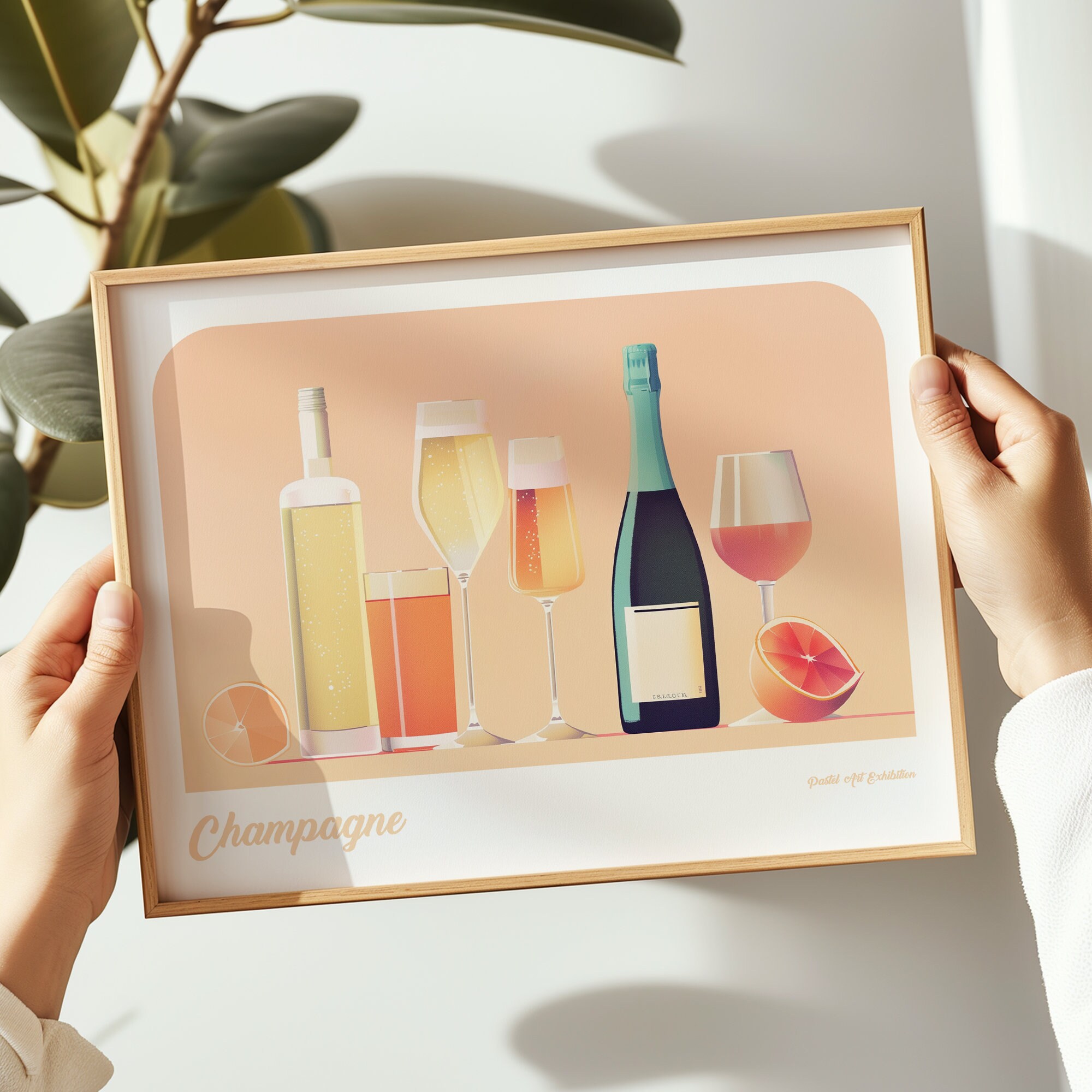 Champagne Landscape Print, Champagne Poster, Champagne Wall Art, Food ...