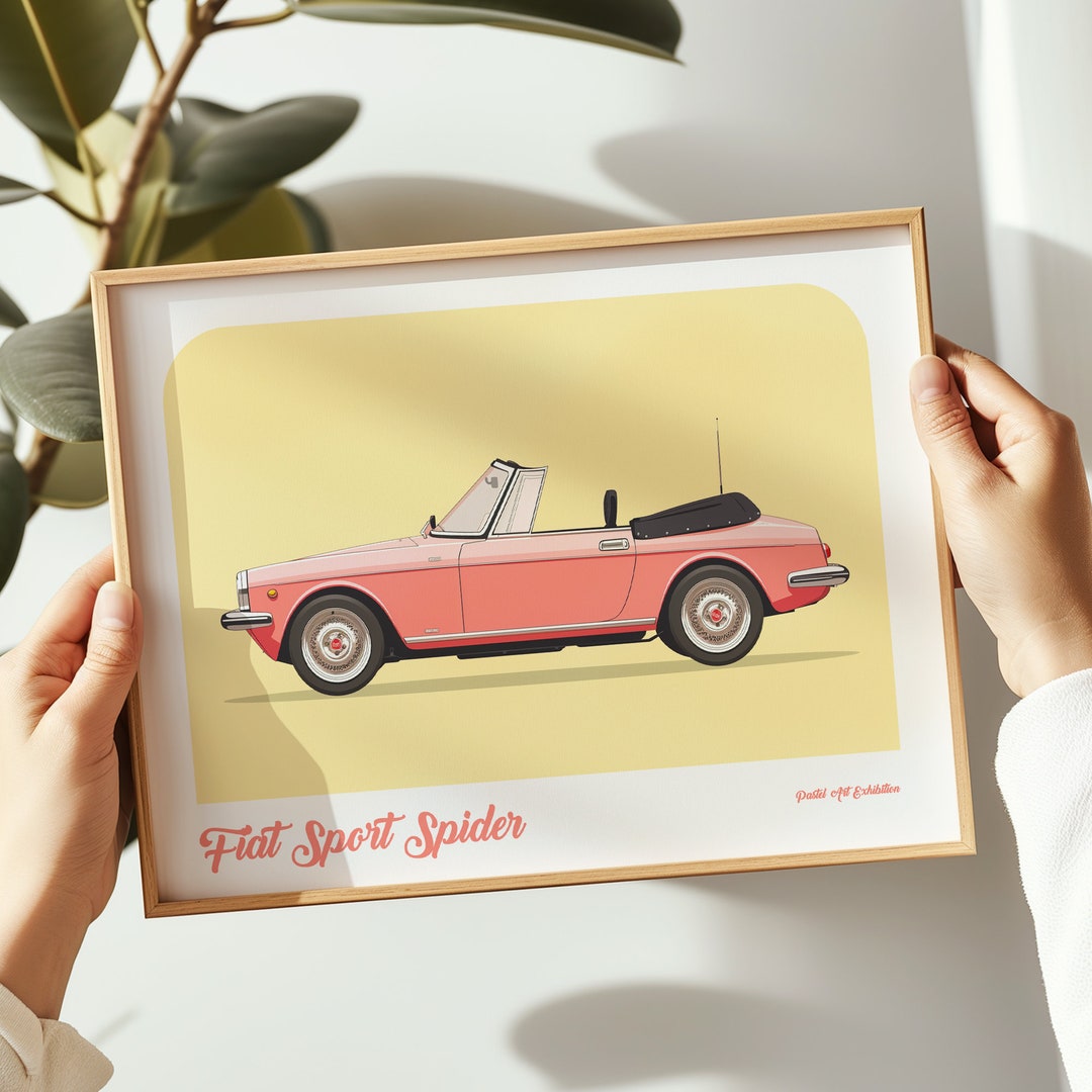 Fiat Sport Spider Landscape Print, Fiat Poster, Fiat Wall Art, Fiat ...
