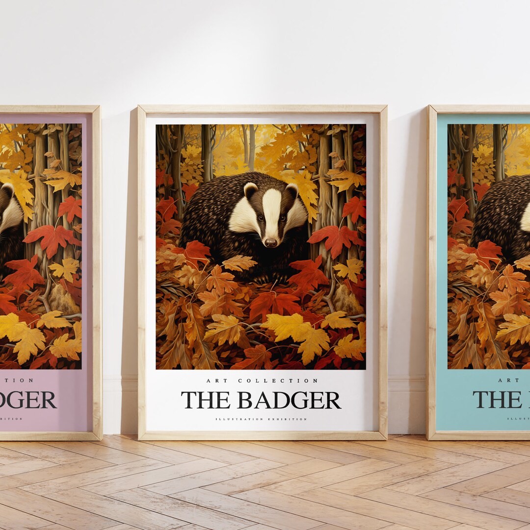 The Badger Poster - the Badger Art - the Badger Print - Any Size - Etsy