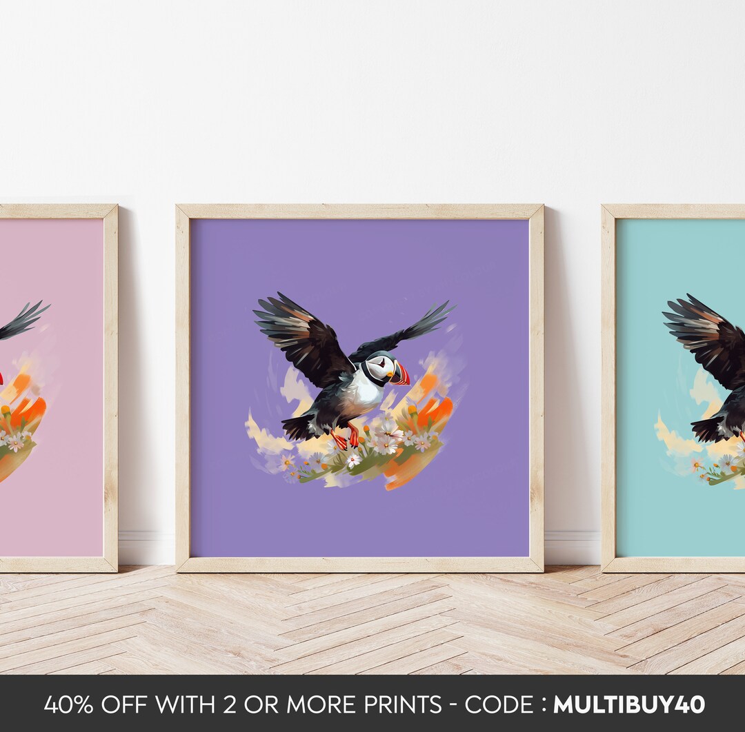 Puffin Poster - Puffin Print - Puffin Art - Bird Art - Birds Print ...