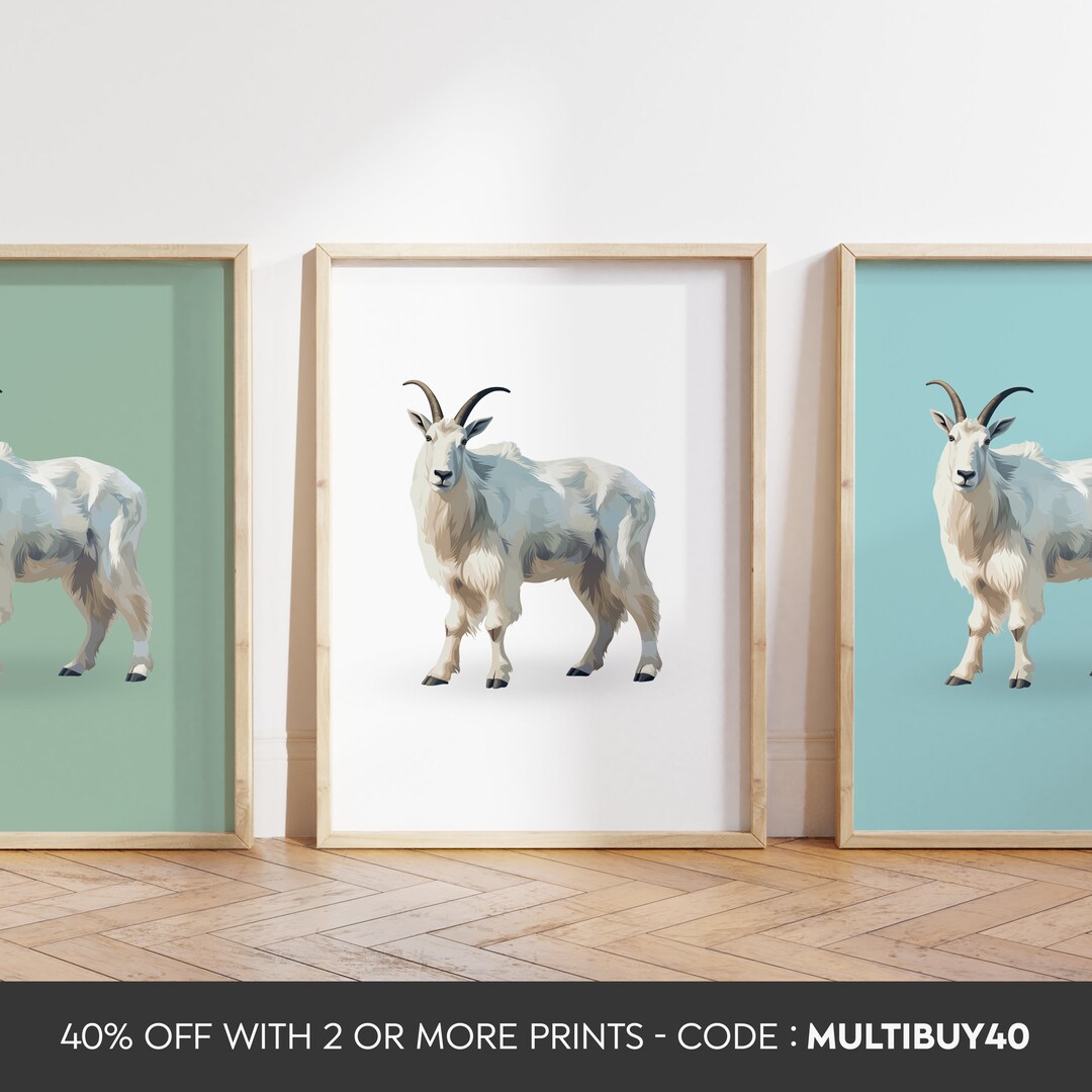 Any Colour - Mountain Goat Print - Mountain Goat Poster - Mountain Goat ...