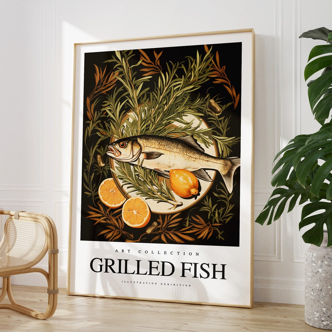Any Colour - Grilled Fish Print - Grilled Fish Poster - Grilled Fish ...