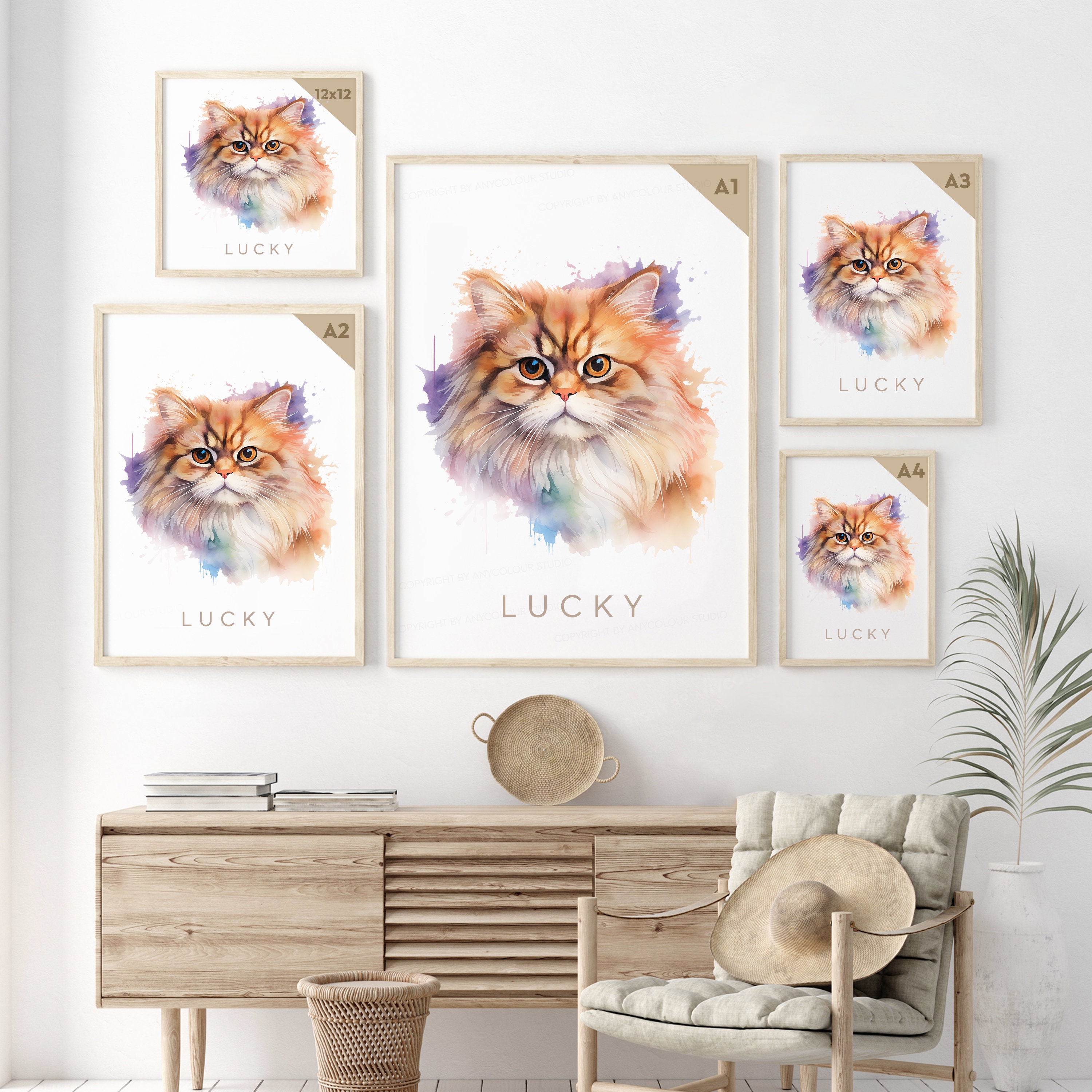 Custom Cat Poster Persian Cat Poster Persian Cat Print Persian Kitten ...