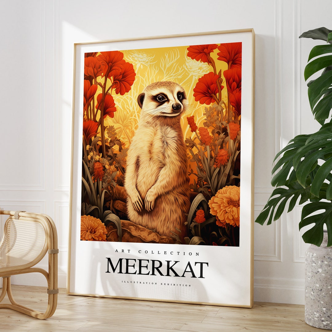 Any Colour - the Meerkat Print - the Meerkat Poster - Vintage Print ...