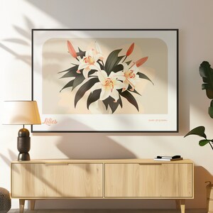 Lily Flowers Landscape Print, Lily Flowers Poster, Lily Flowers Wall ...