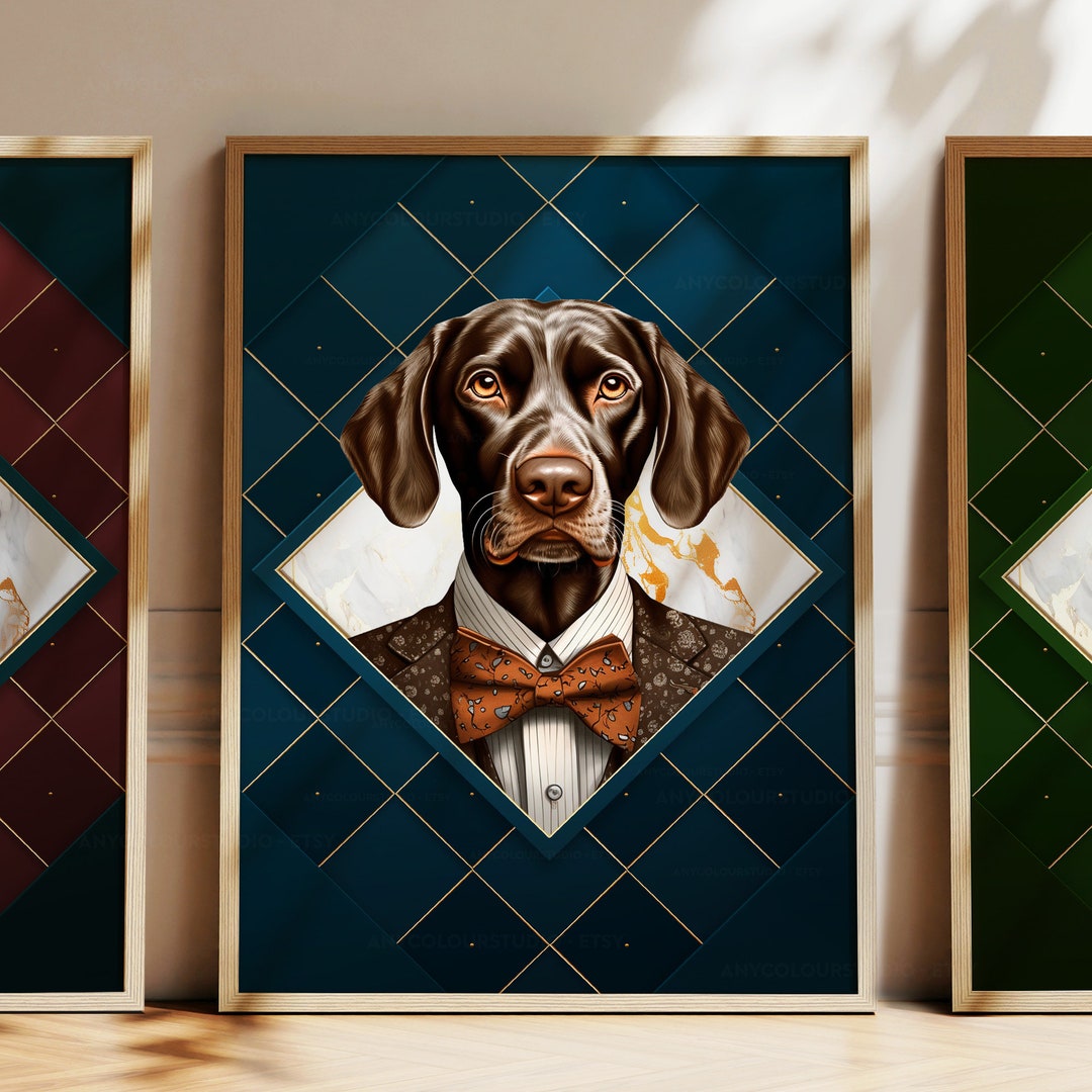 Any Colour - German Shorthair Pointer in Suit Poster - German Shorthair ...