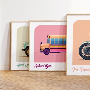School Bus Landscape Print, School Bus Poster, School Bus Wall Art ...