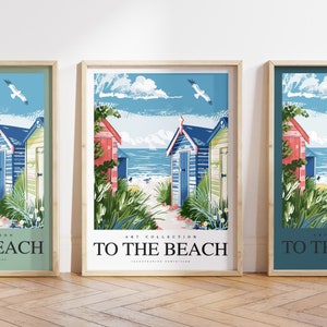 Any Colour Beach Huts Print Beach Huts Poster Beach Huts Art Travel ...