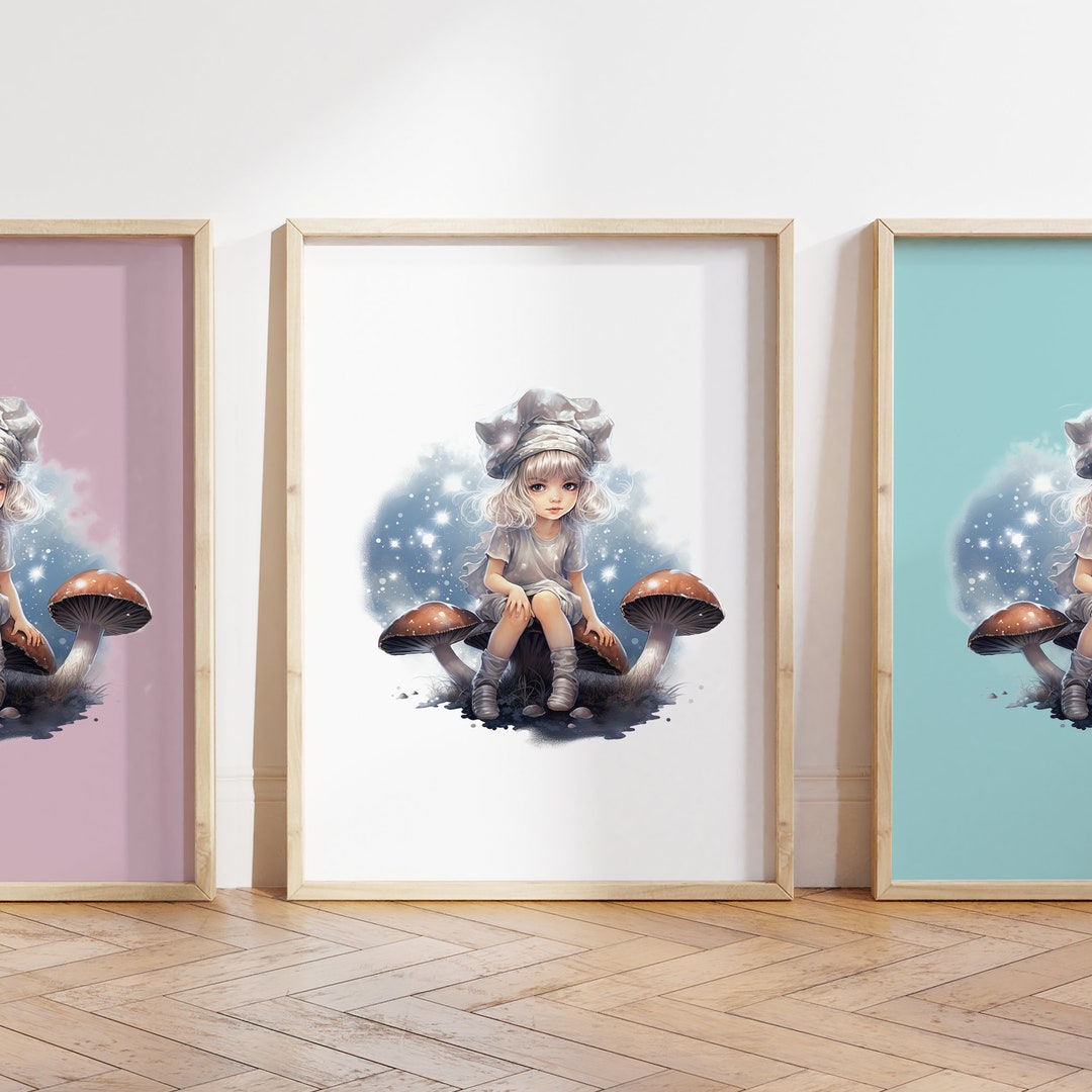 Any Colour - Mystical Ice Pixie Print - Mystical Ice Pixie on Mushroom ...