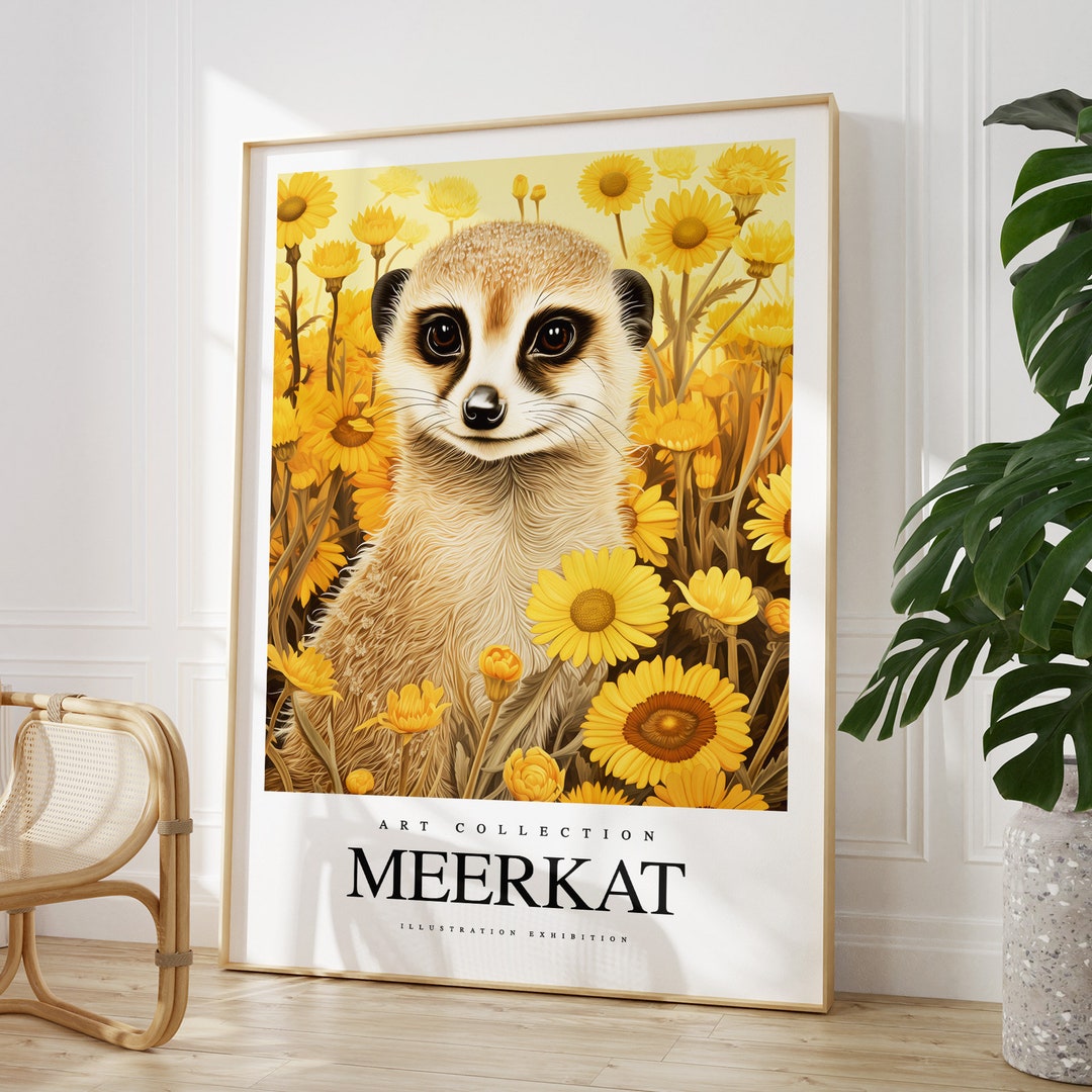 Any Colour - the Meerkat Print - the Meerkat Poster - Vintage Print ...