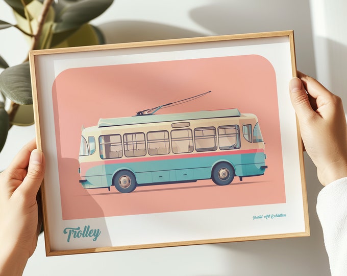 Trolley Landscape Print, Trolley Poster, Trolley Wall Art, Trolley ...