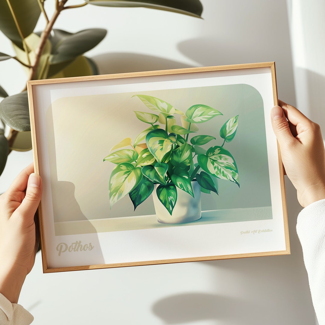Pothos Plant Landscape Print, Pothos Plant Poster, Pothos Plant Wall ...