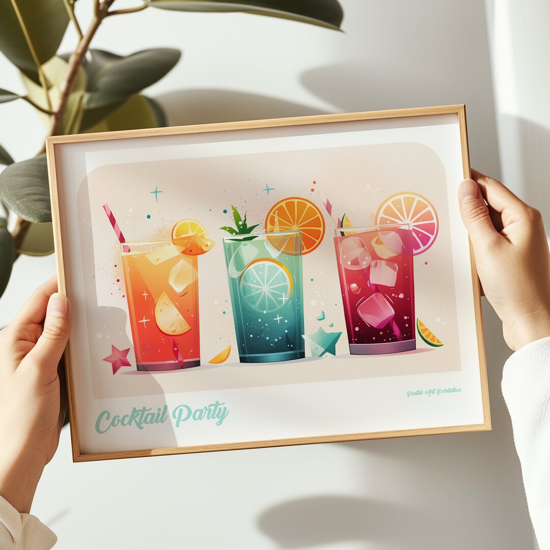Cocktail Party Landscape Print, Cocktail Party Poster, Cocktail Party ...