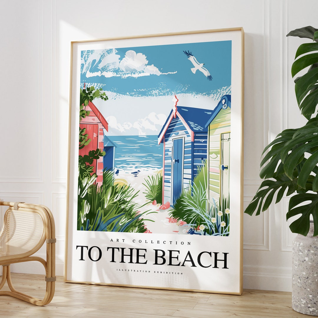 Any Colour Beach Huts Print Beach Huts Poster Beach Huts Art Travel ...