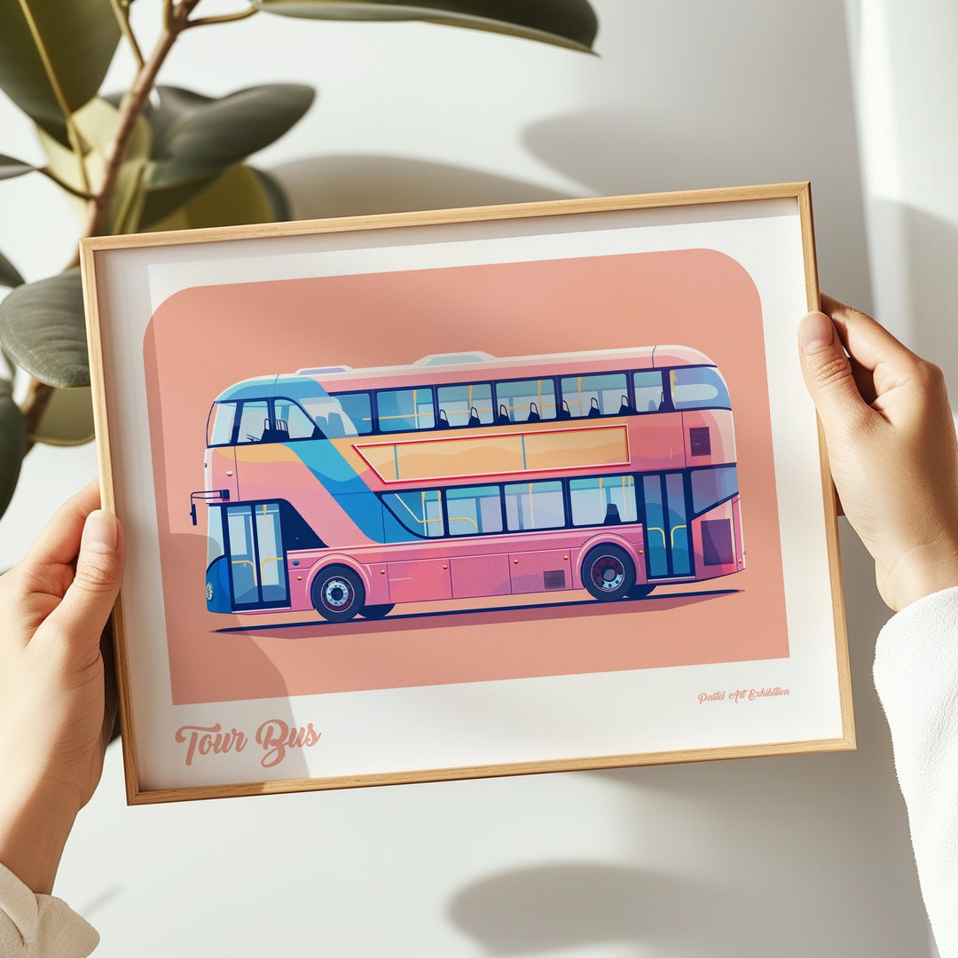 Tour Bus Landscape Print, Tour Bus Poster, Tour Bus Wall Art, Tour Bus ...