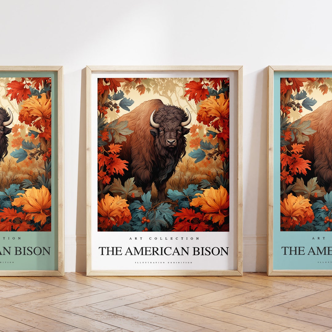 The Bison Print - American Bison Illustration Poster - Bison Art ...