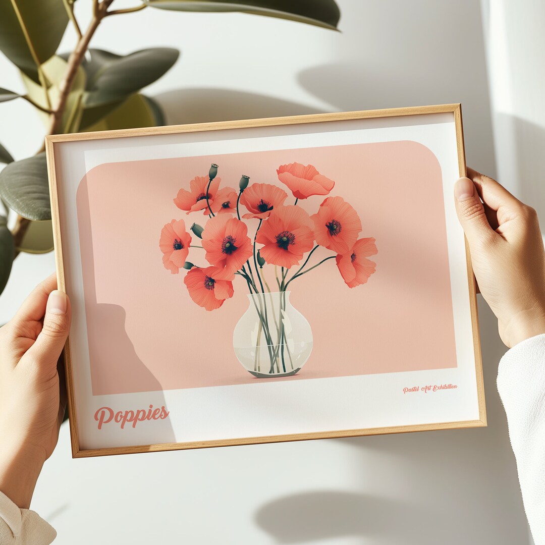 Poppy Flowers Landscape Print, Poppy Flowers Poster, Poppy Flowers Wall ...