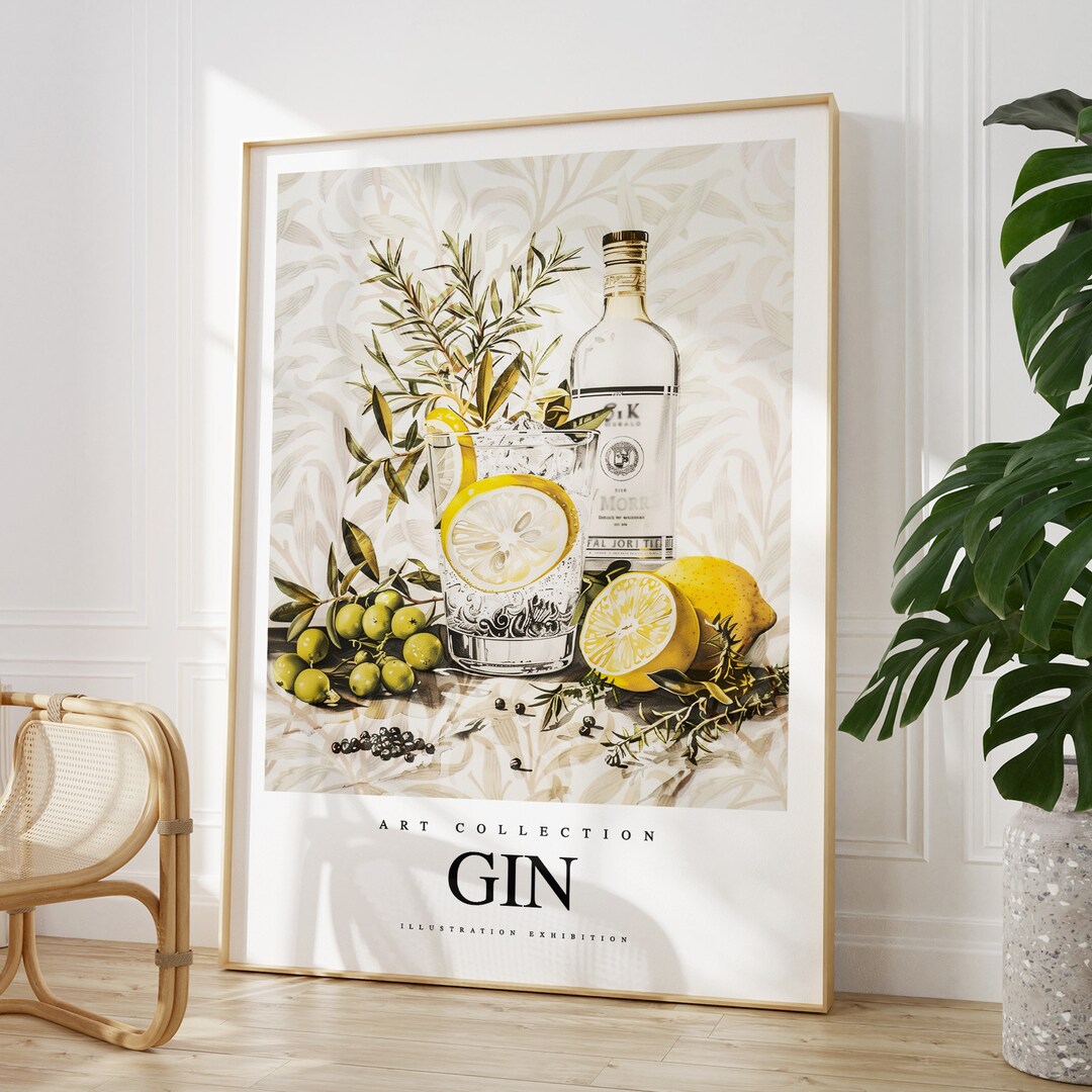 Any Colour - Gin Print - Gin Drink Poster - Gin Art - Kitchen Print ...