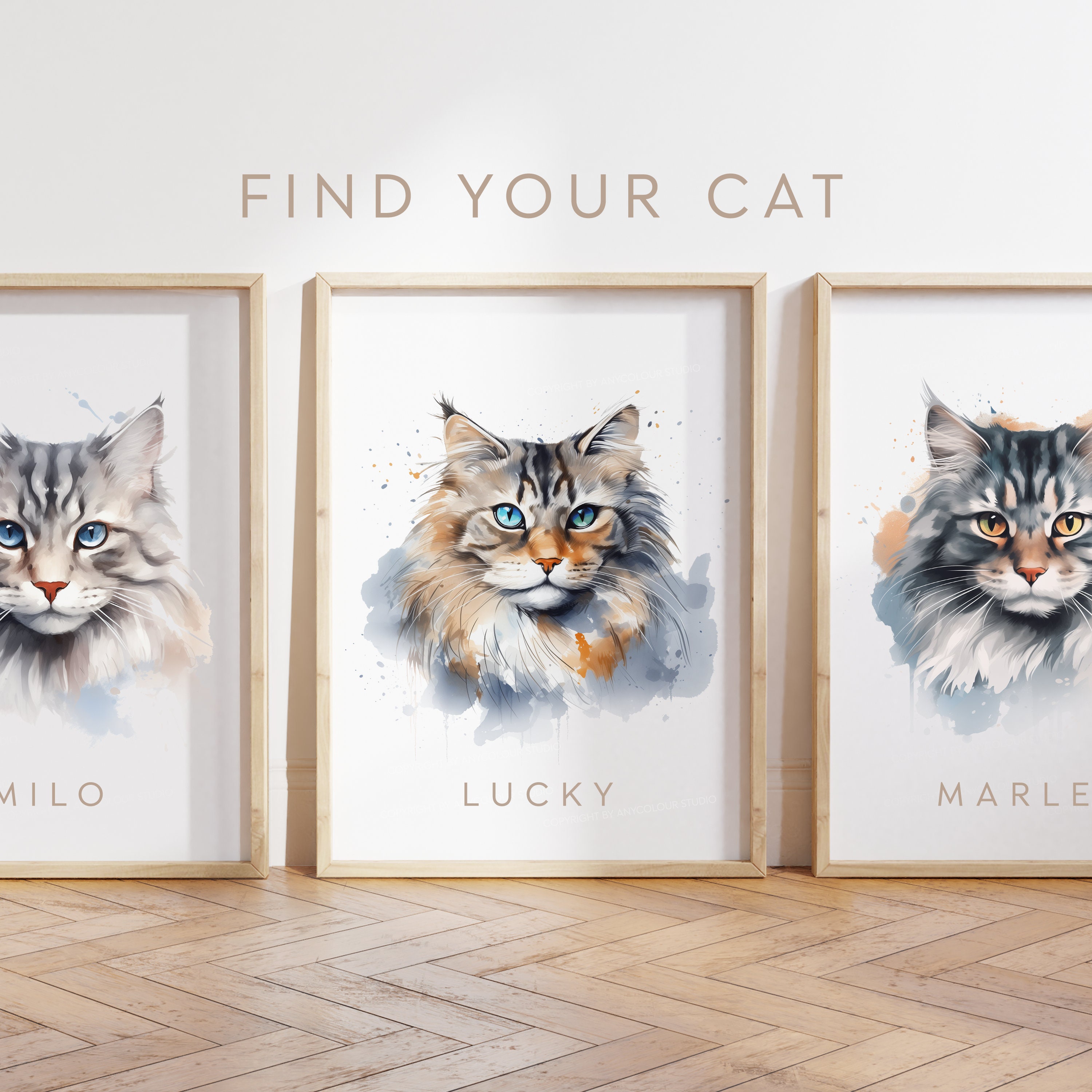 Custom Cat Poster Siberian Cat Poster Siberian Cat Print Personalise ...