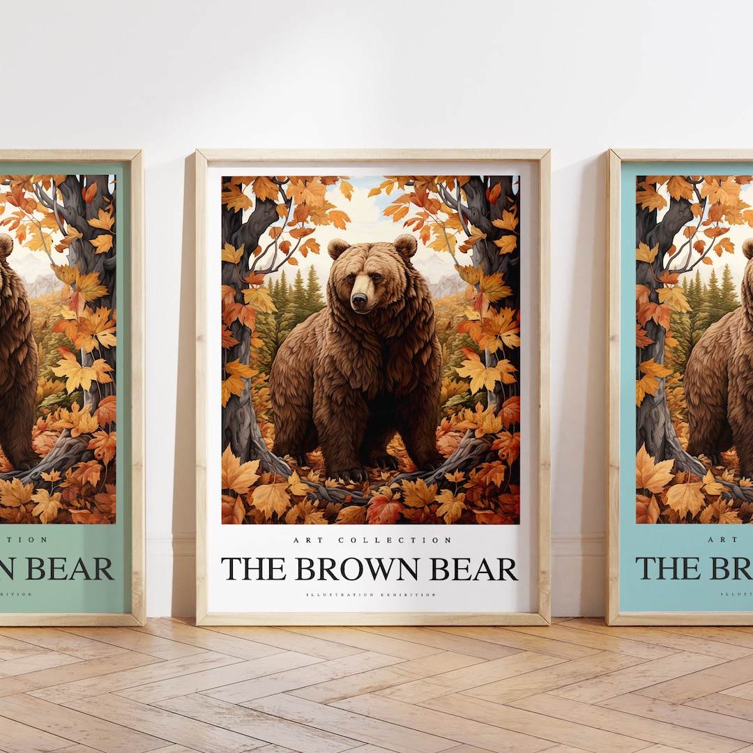 Brown Bear Poster - Brown Bear Print - Brown Bear Art - Animal Art ...