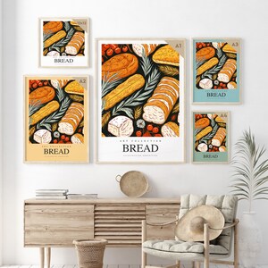 Any Colour - Bread Print - Bread Poster - Bread Art - Kitchen Print ...
