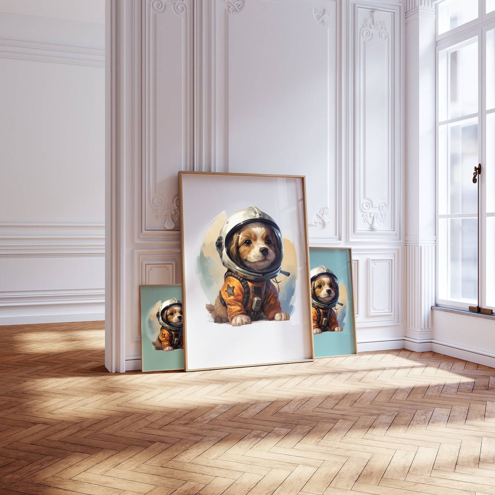 Any Colour - Space Dog Print - Space Dog Poster - Animals in Space Art ...