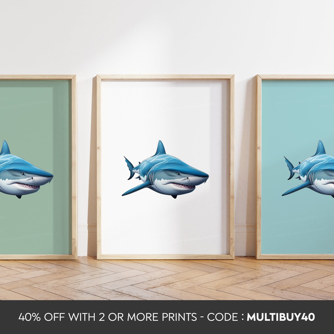 Any Colour - Bull Shark Print - Bull Shark Poster - Bull Shark Art ...