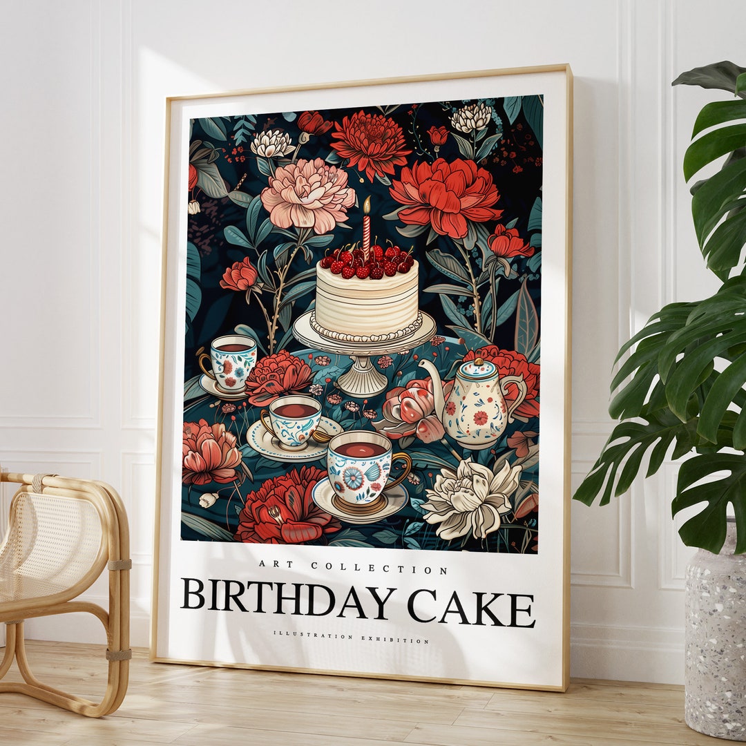 Any Colour - Birthday Cake - Bakery Print - Bakery Poster - Bakery Art ...