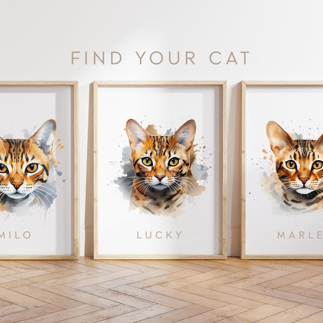 Custom Cat Poster - Ocicat Cat Poster - Ocicat Cat Print - Ocicat ...