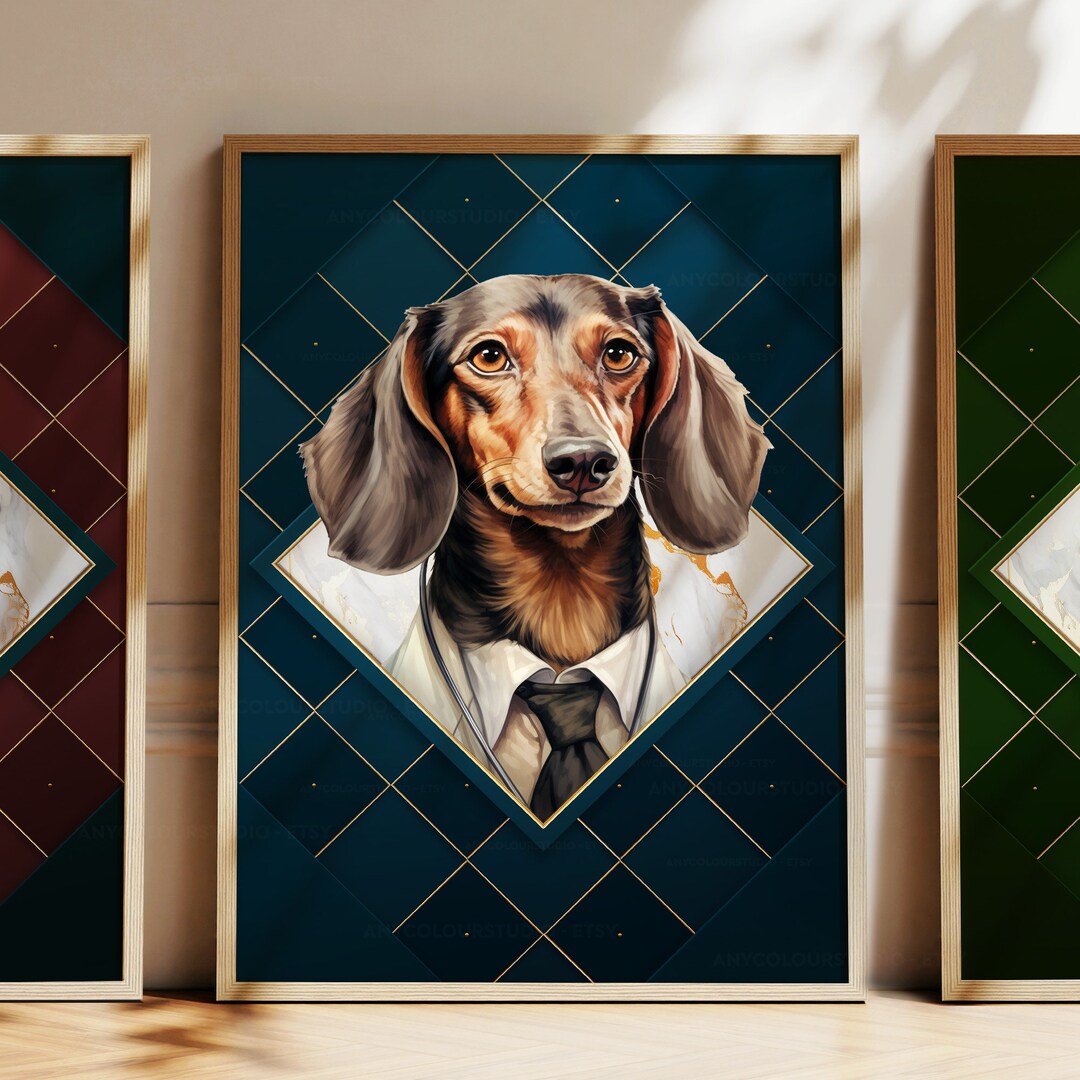 Any Colour Dachshund Dog in Uniform Poster Dachshund Poster ...