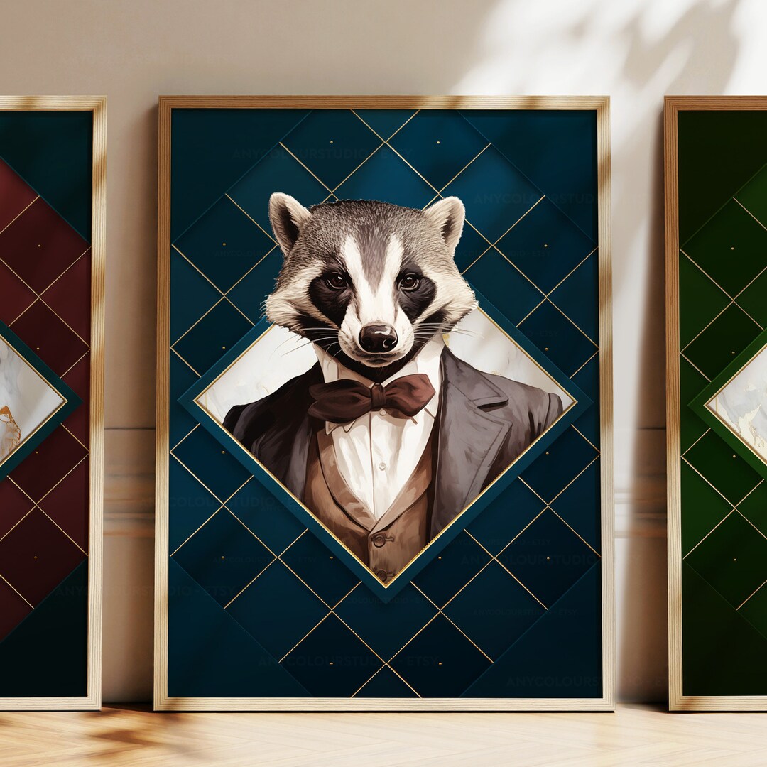 Any Colour - Badger in Suit Poster - Badger Poster - Personalised Print ...